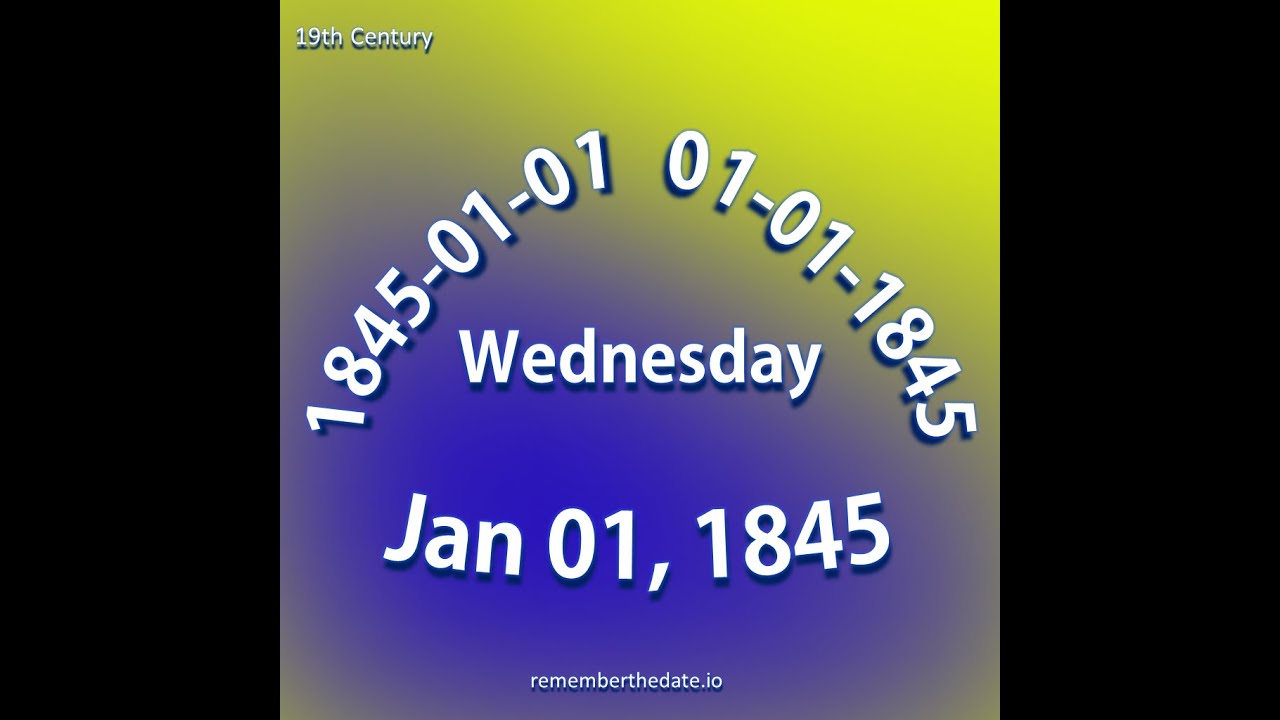 Remember The Date - 19th Century : Year 1845 - YouTube