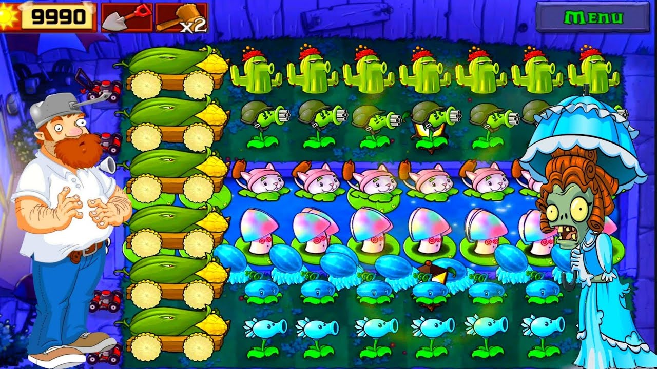 Plants vs Zombies 2Episodes In Survival || Plants vs zombies hack Menu ...