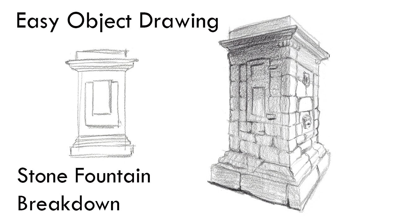 Easy Object Drawing - Stone Fountain Breakdown - YouTube