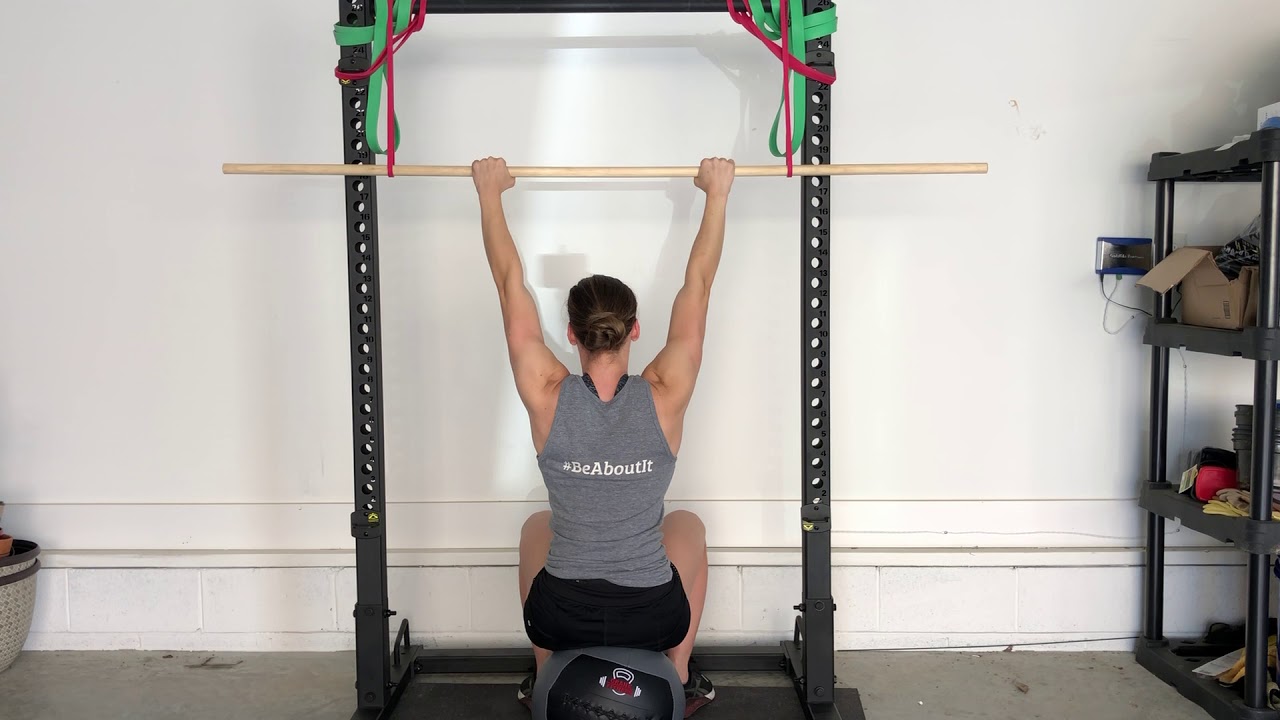 Seated Banded Dowel Rod Pull-Downs - YouTube