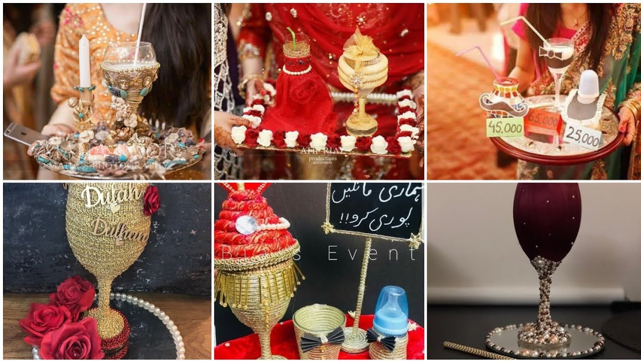 Doodh Pilai Glass Decoration Ideas/Doodh Pilai Plates #viral - YouTube