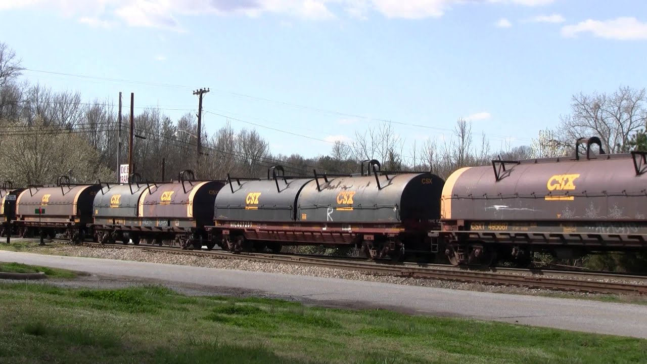 CSX: slow moving long mixed freight train, nice horn / Spartanburg SC ...