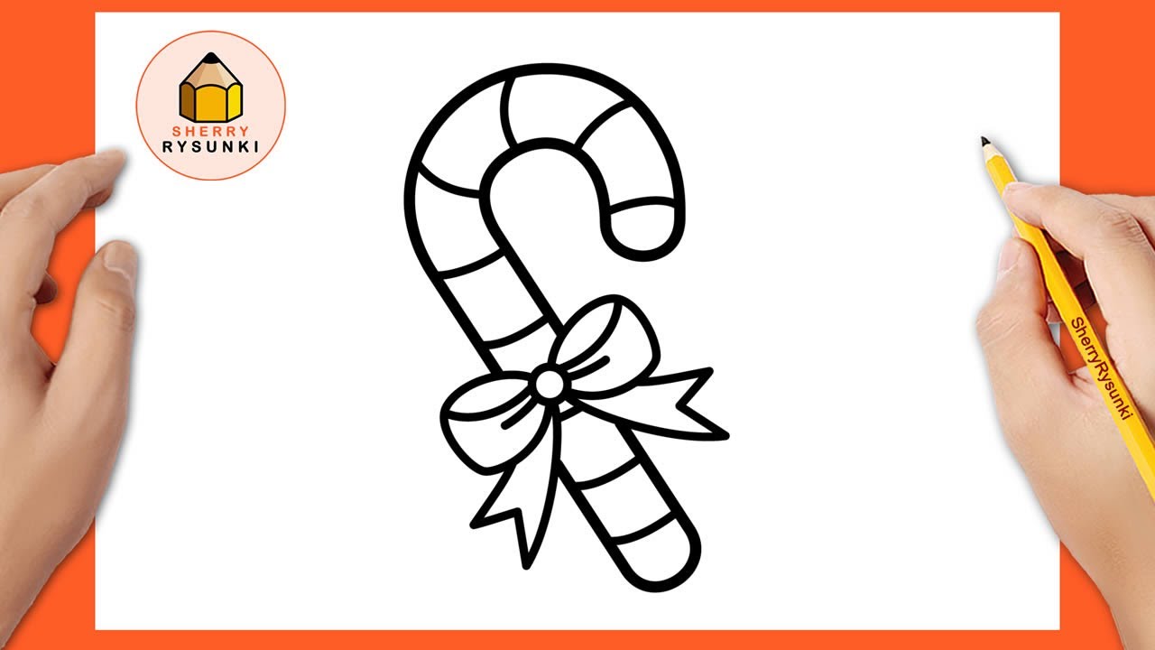 Jak narysować Świąteczna laska cukrowa | Rysunki Świąteczne - YouTube