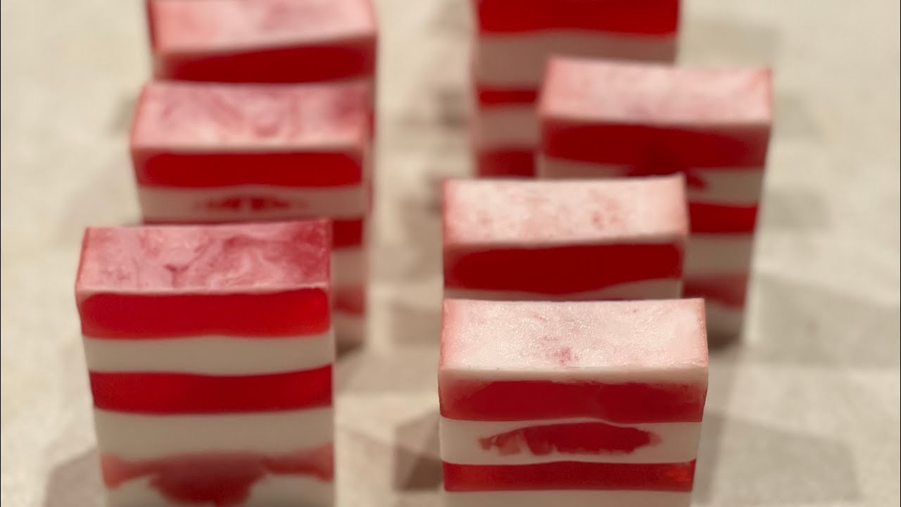 Christmas Candy Cane Soap - YouTube
