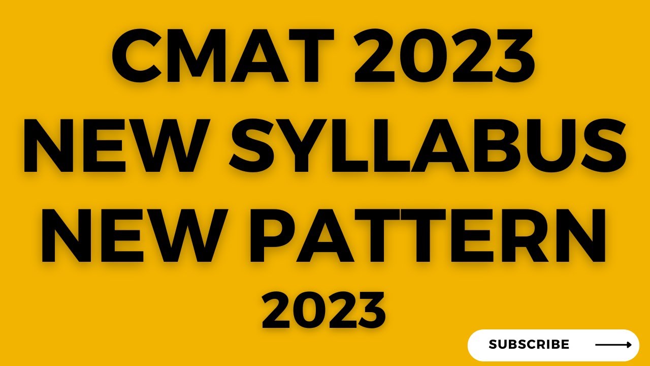 CMAT 2023 New Syllabus New Paper Pattern #mbaa2z - YouTube