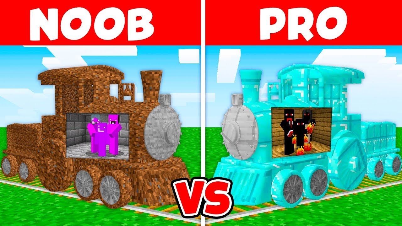 NOOB TRAIN VS PRO TRAIN BUILD BATTLE IN MINECRAFT - YouTube