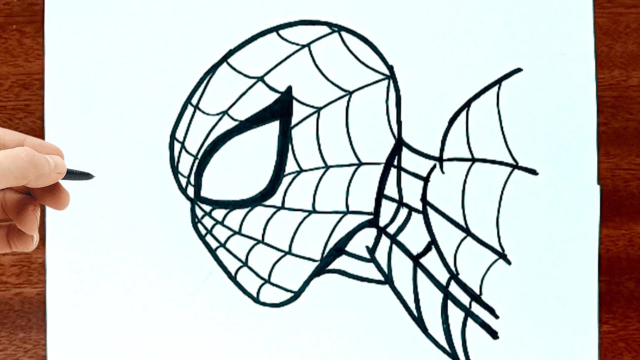 How to Draw Spider-Man Side Profile Face | Step by Step Pencil Drawing ...