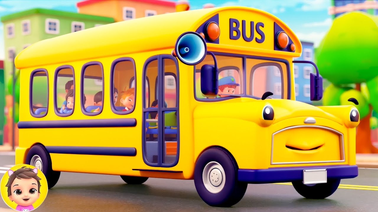 Wheels On The Bus Nursery Rhyme & cartoon Video for Children - YouTube