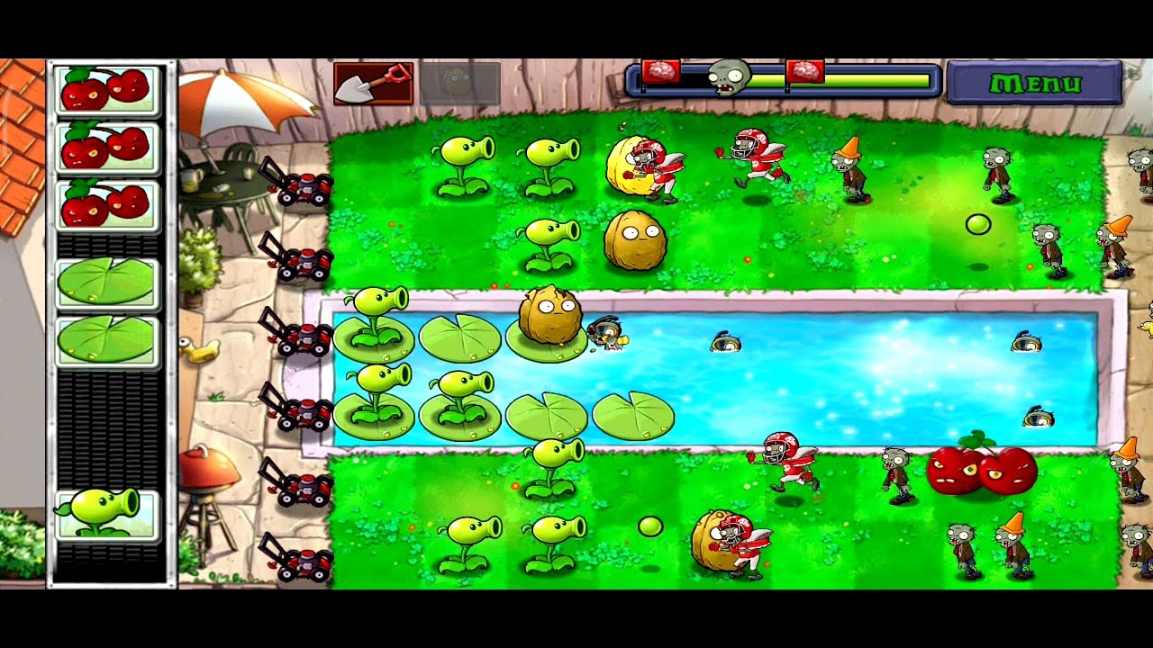 Plants VS Zombies Small Zombies Pool Level 5 - YouTube