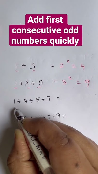 Add first consecutive odd numbers quickly @maths_hint #shorts #youtubeshorts #maths # ...
