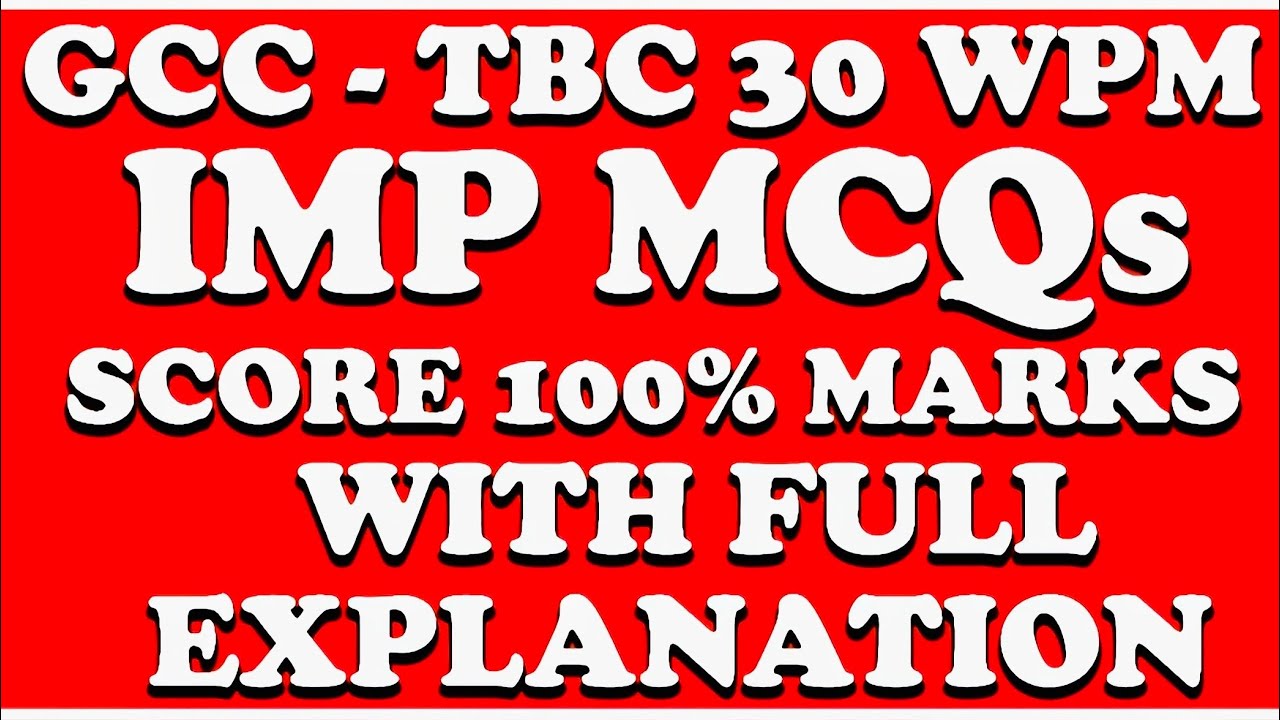 GCC-TBC Typing Exam | 25 MCQ Practice Questions – Set 2 | @BrandSkills ...