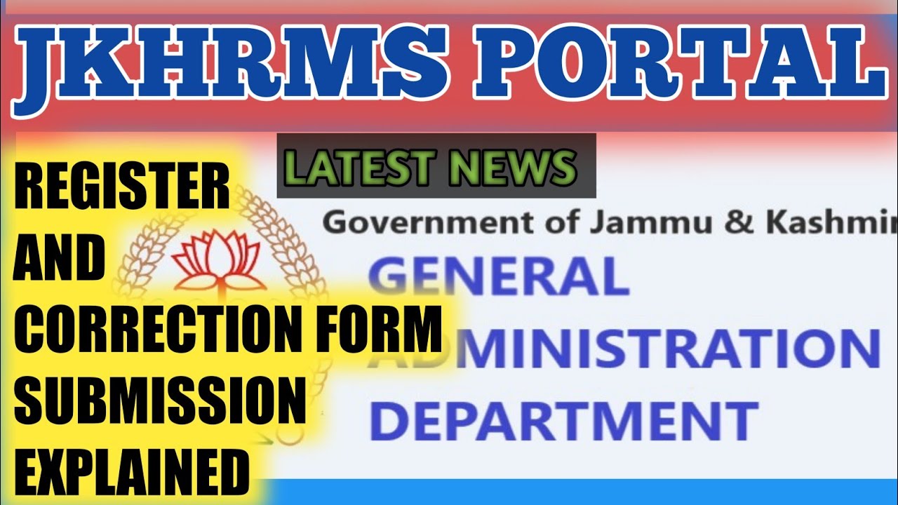 jk hrms registration and correction form submission #jkhrms #jkhrms.gov ...