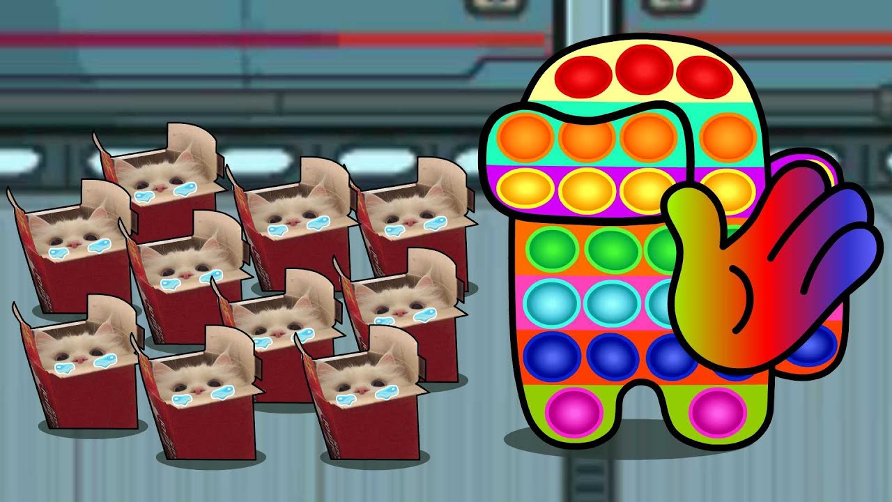 POP IT vs Cats in AMONG US Animation - YouTube