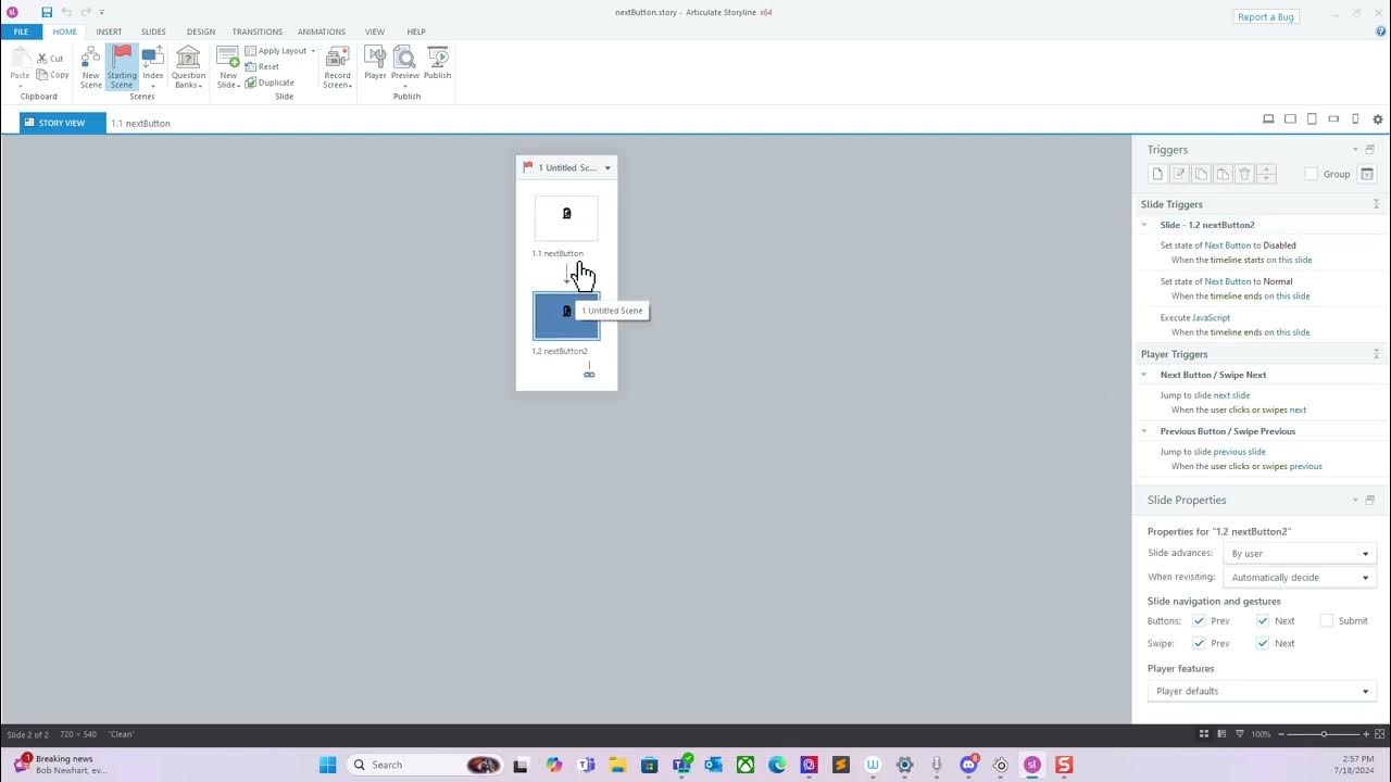 How to Animate your Next button with JavaScript in Articulate Storyline - YouTube