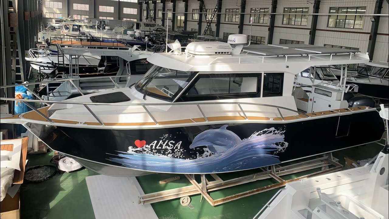 Follow Nemo to get known the 9.6m Profisher Aluminum fishing boat - YouTube