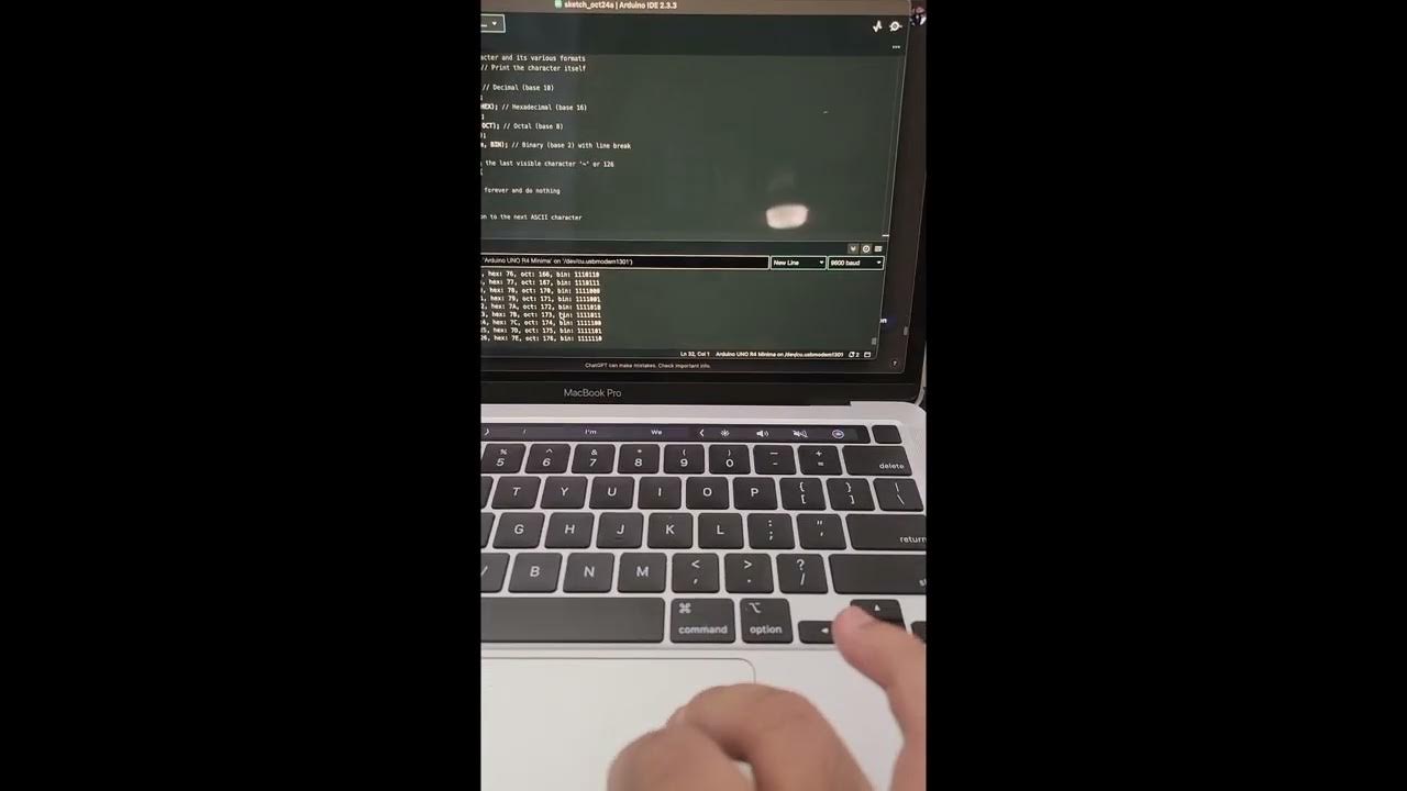 MECH 3572 Homework 2 Example 4 - Printing the ASCII Table to the Serial Monitor - YouTube