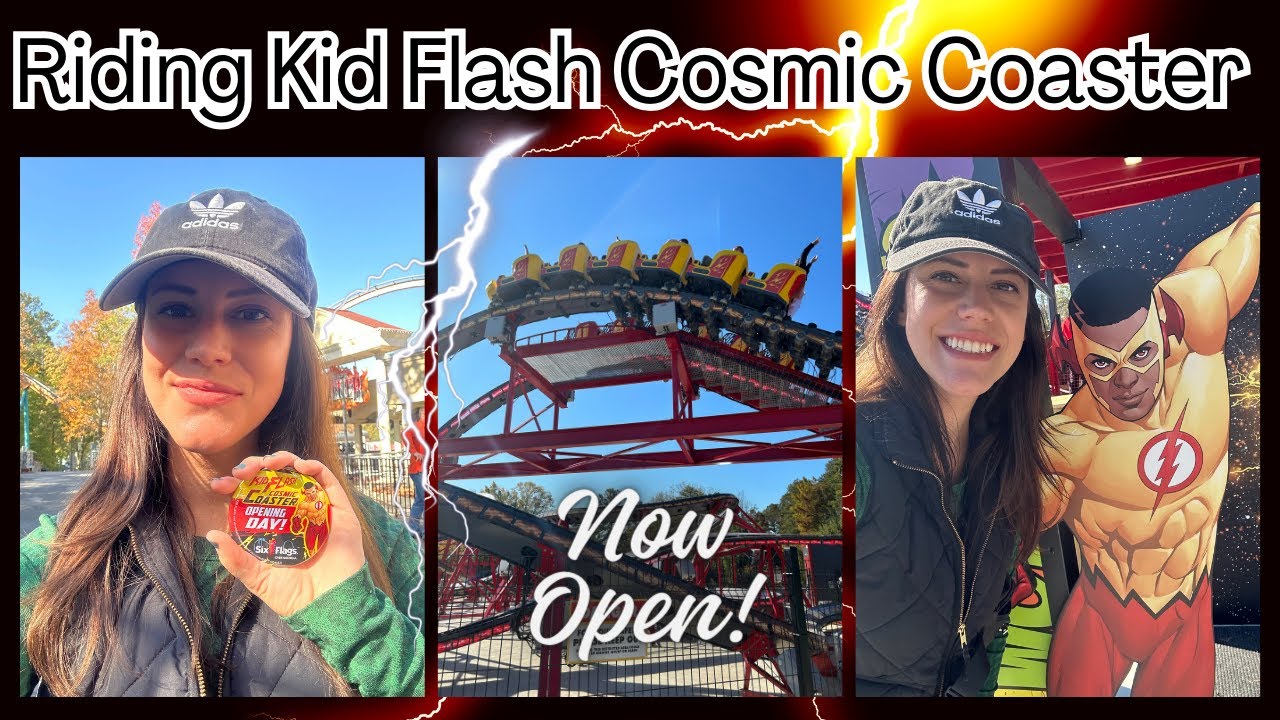 Riding Kid Flash Cosmic Coaster the Newest Ride at Six Flags Over ...