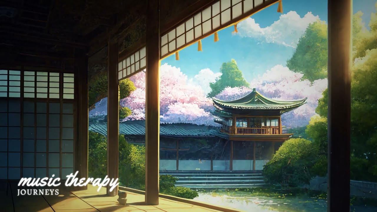 4K Serene Temple Animation With Emotional Flute & Piano - Meditation ...