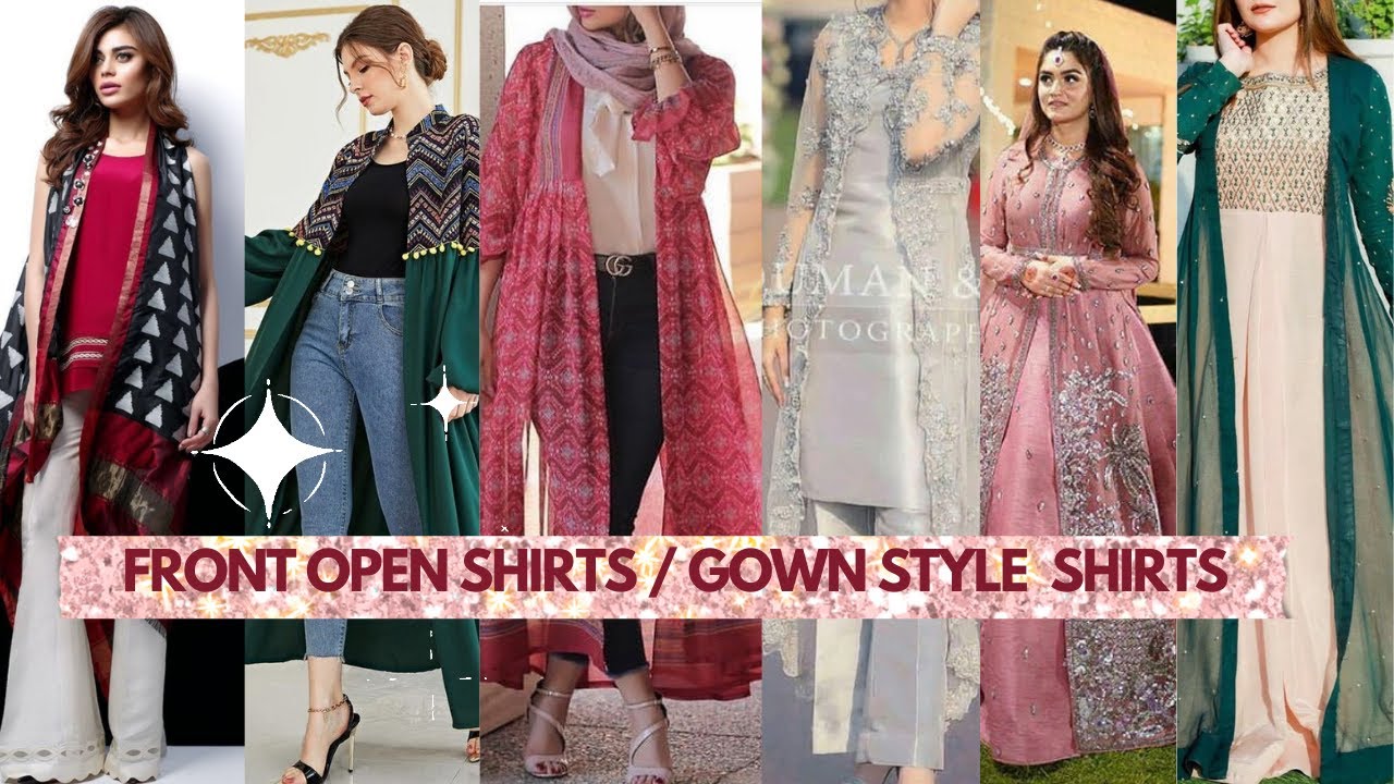 Front open shirts ideas | Gown style dresses | Gown style dress designs ...