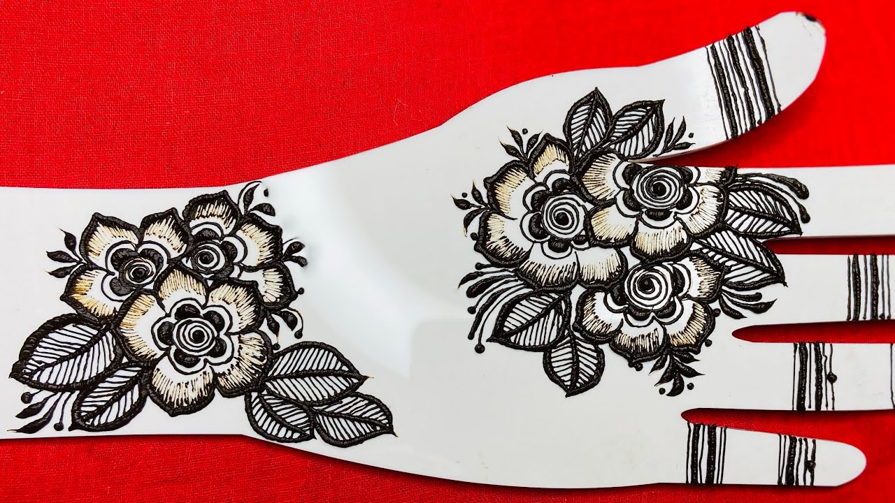 Easy flower mehendi design /For beginners full hand - YouTube