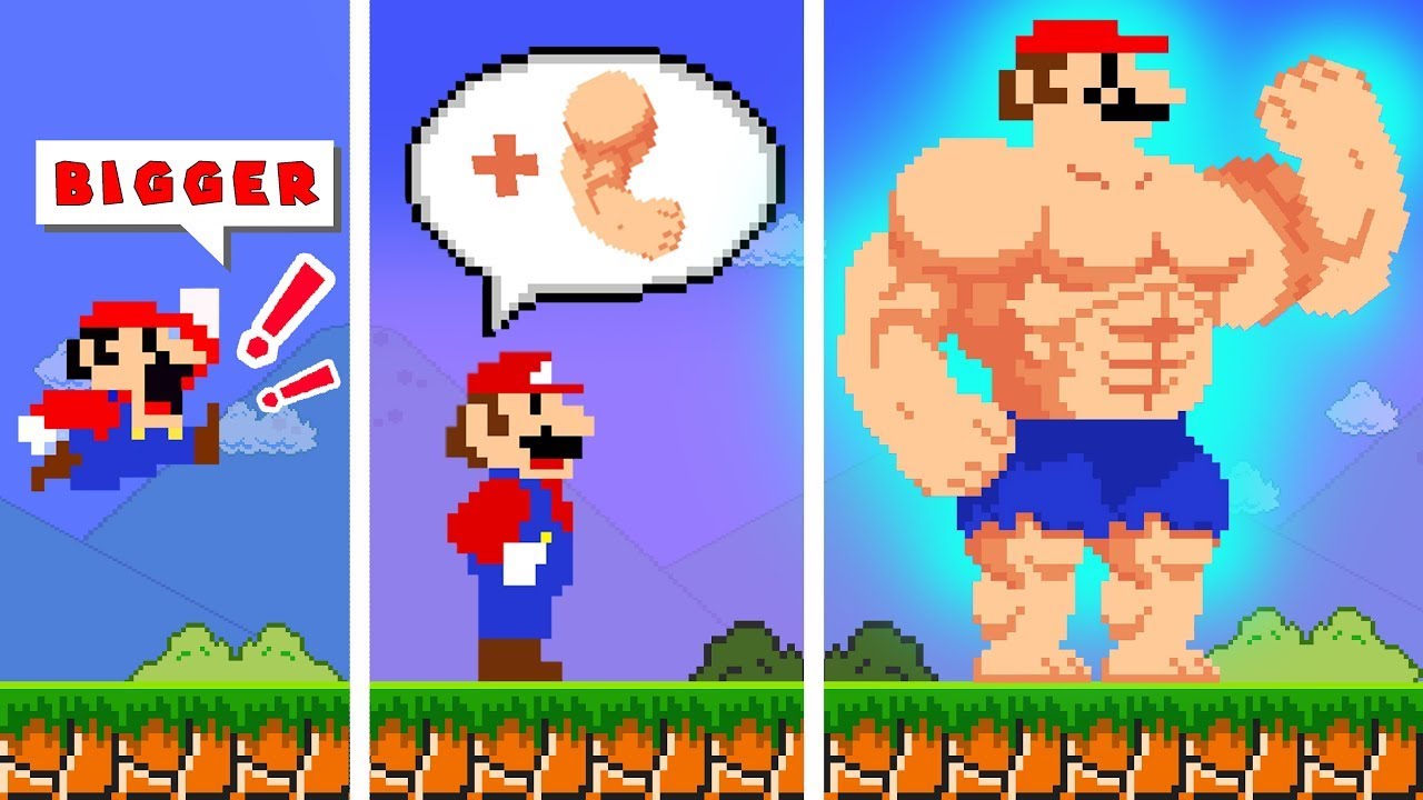 Mario GROWING UP Muscle with Every Seed Powerups | Rainbow Mario - YouTube
