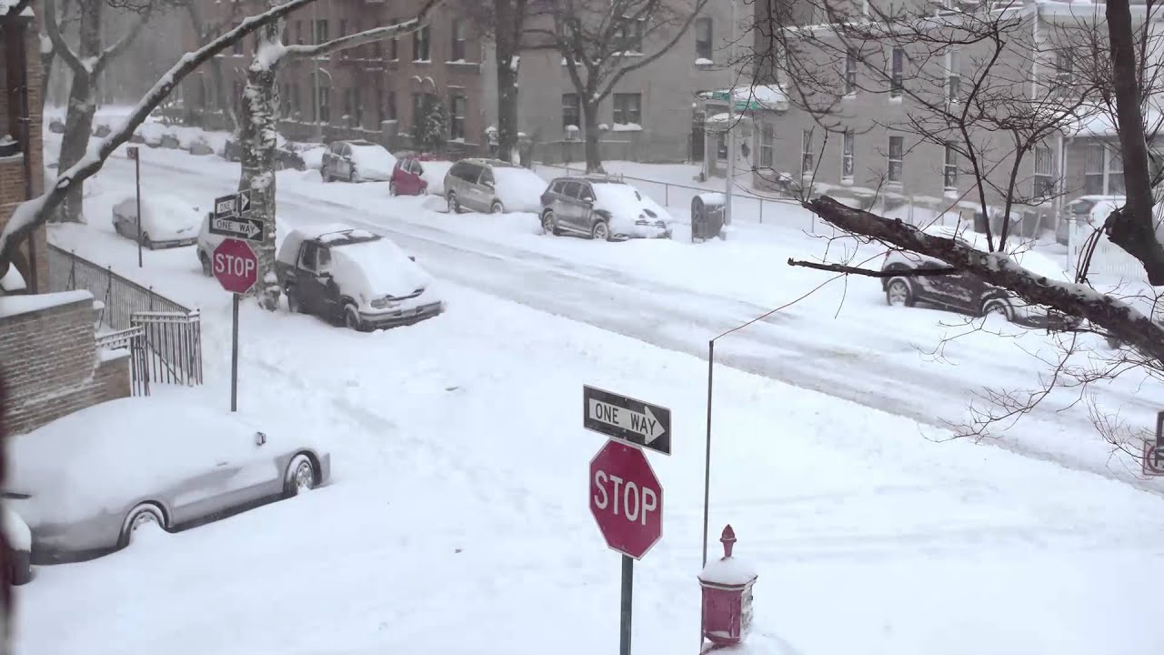 Brooklyn Blizzard 2016 - 9am - 12pm Time Lapse - YouTube