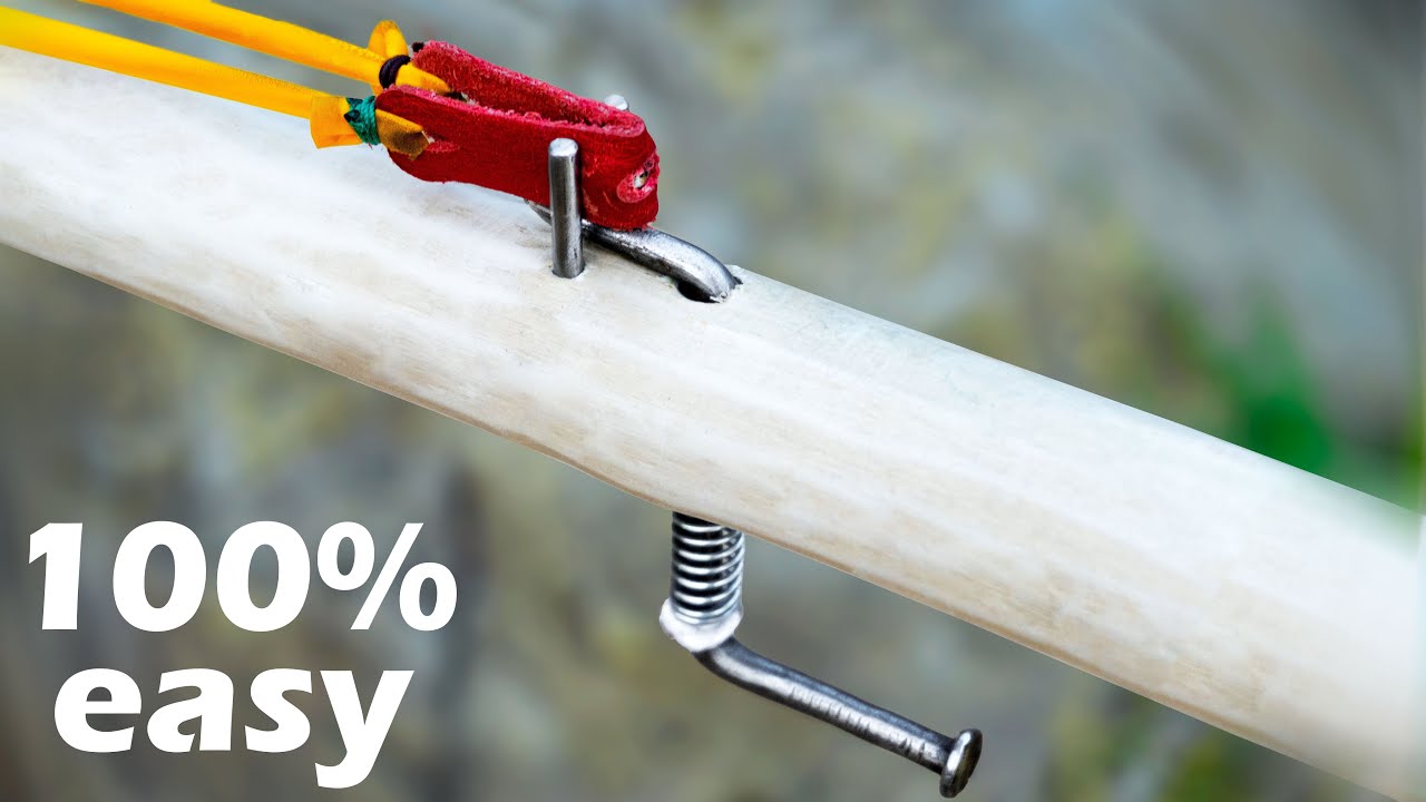 DIY Nail Slingshot for Defense ! - YouTube