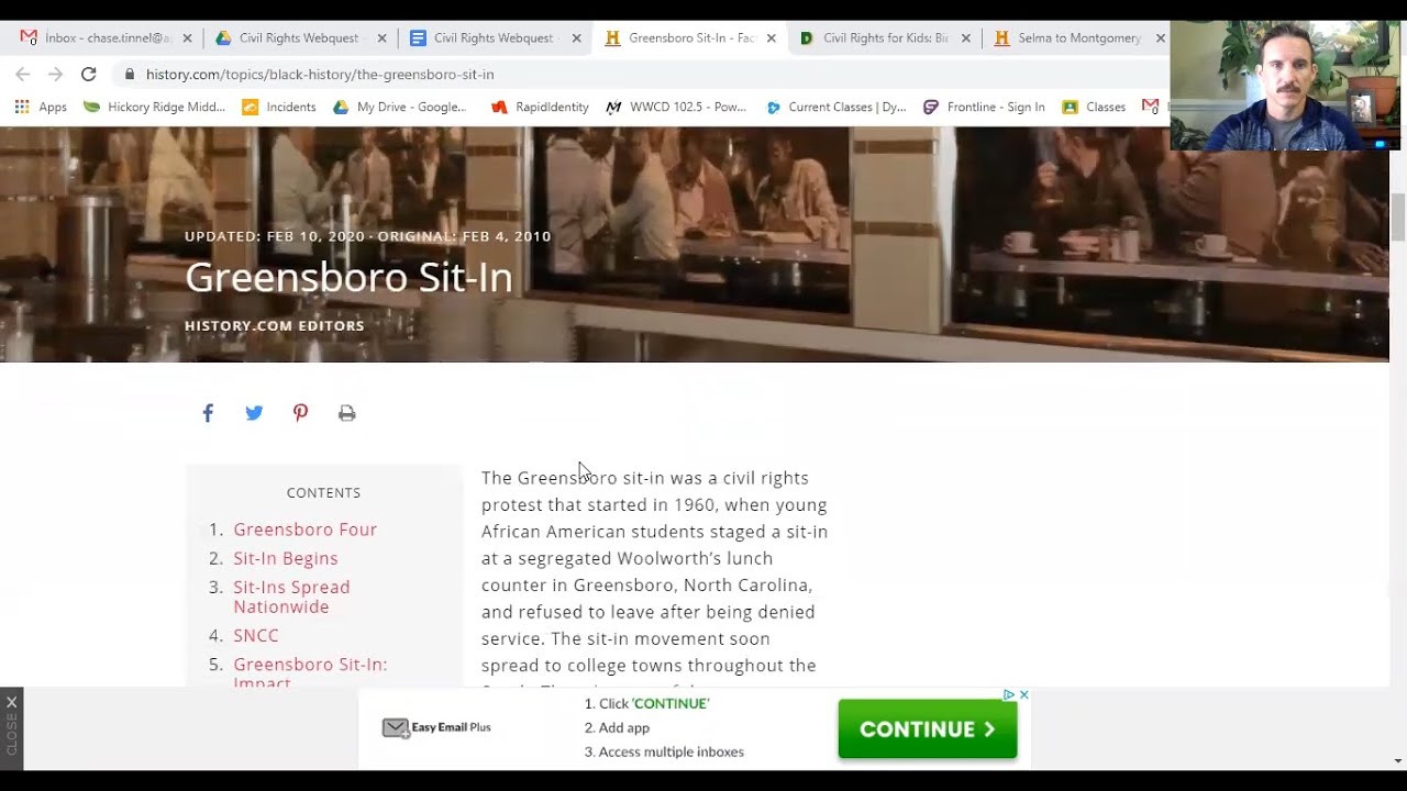 Greensboro Sit-Ins Article Read Aloud - YouTube