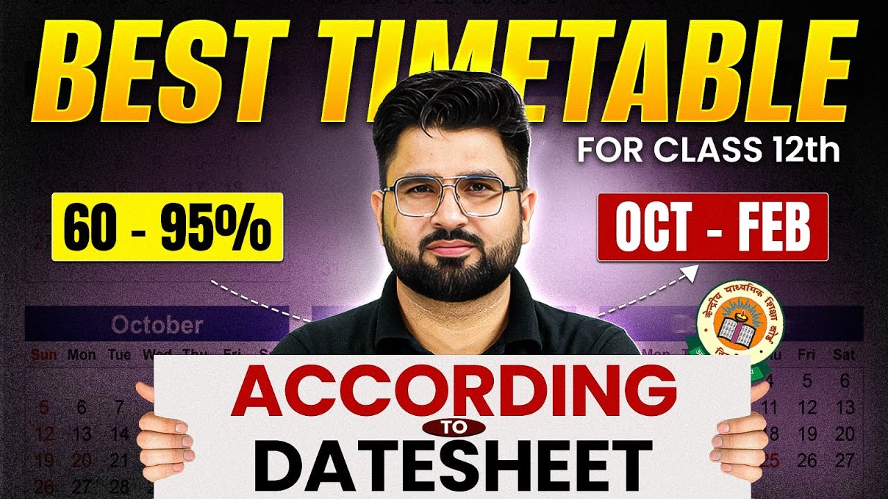 Class 12 Boards Timetable 🔥| How to Study Smart According to Datesheet ...