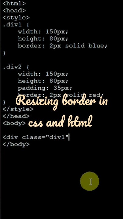 resizing border in css html tutorial - YouTube