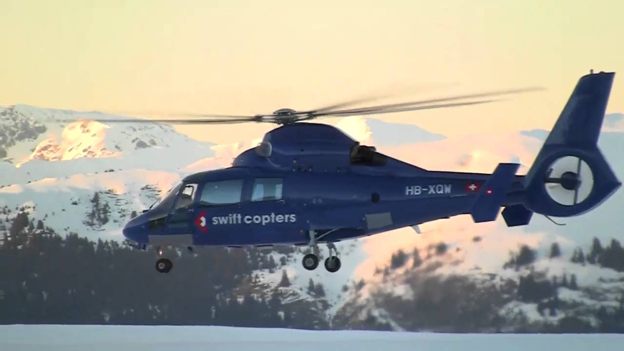 SA365N Swift Copters HB-XQW at Courchevel - YouTube