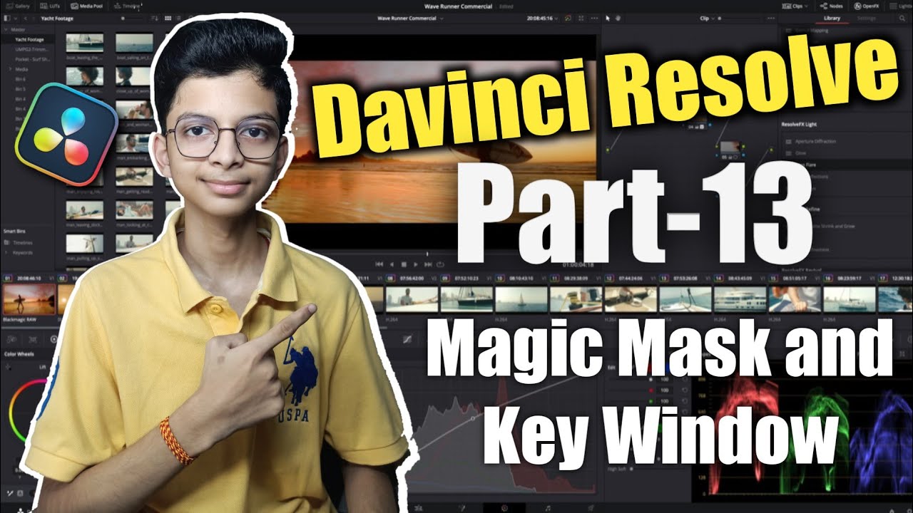 Davinci Resolve 18 Tutorial | Part 13 | Magic Mask and Key Window - YouTube