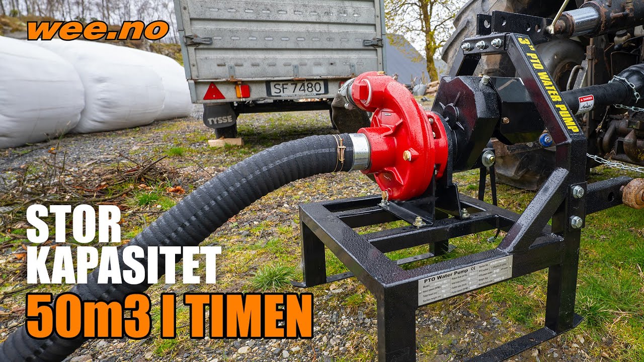 Vannpumpe til PTO - 6 meter sugehøyde - YouTube