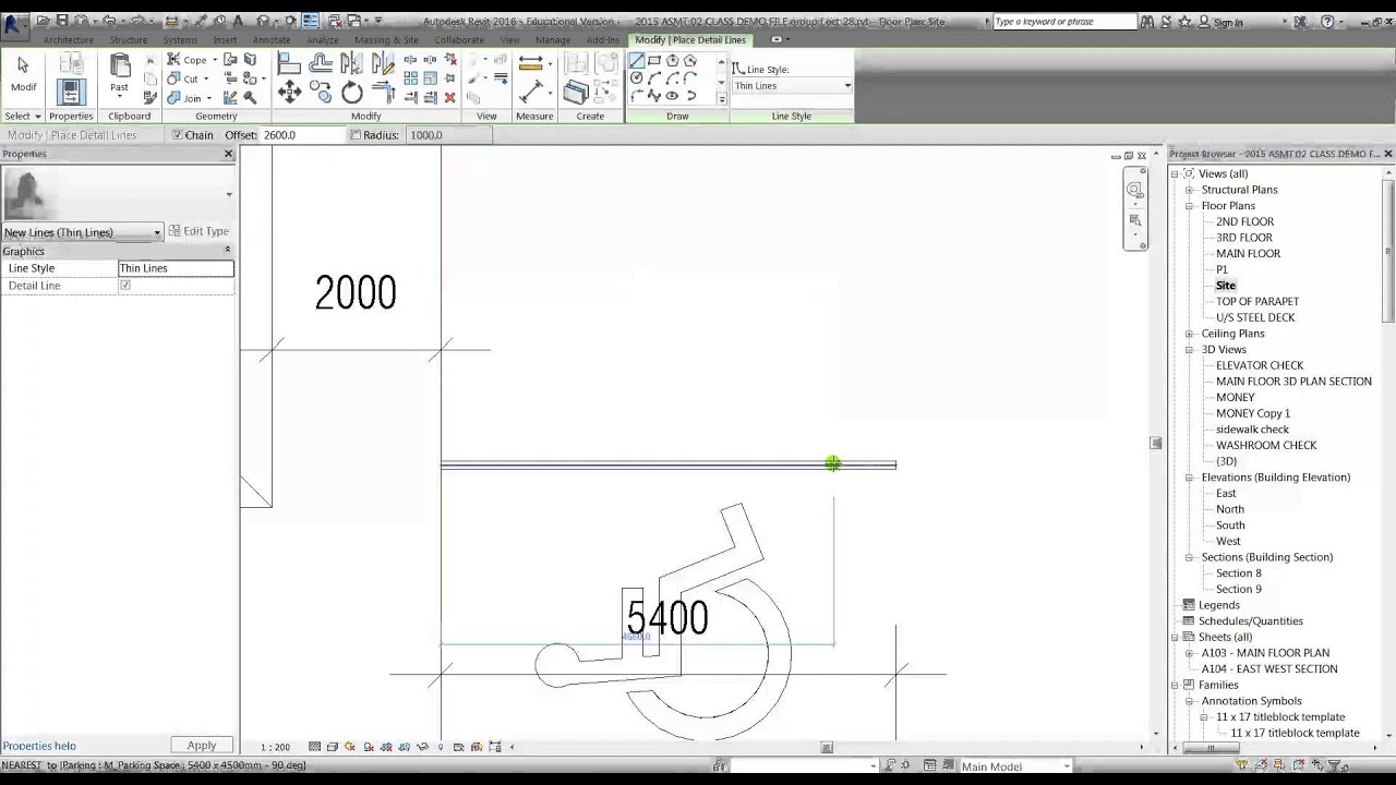 REVIT OFFICE BUILDING Lesson 31 Site Parking Stalls - YouTube