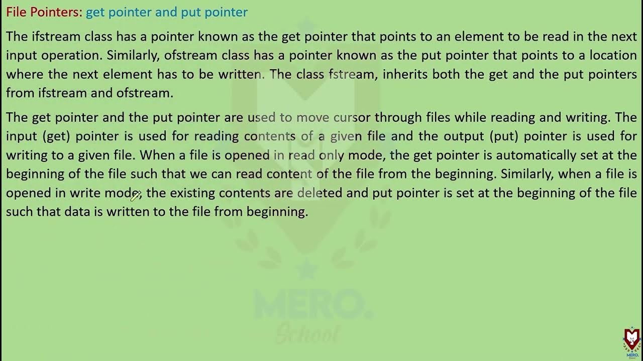 13.File Pointers (get and put pointer) - YouTube