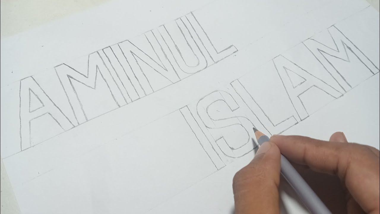 Aminul islam Name art in english | How To Art a Name Beautiful Hand Art ...