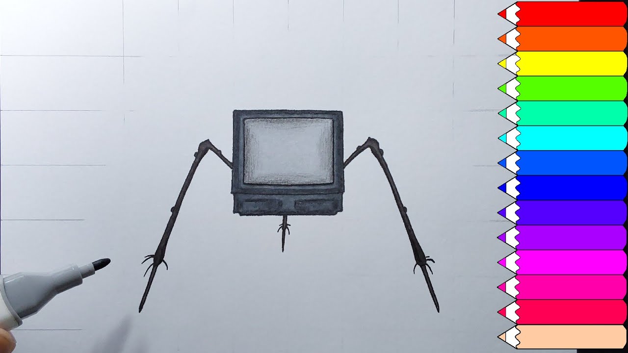 How to draw TV Spider - YouTube