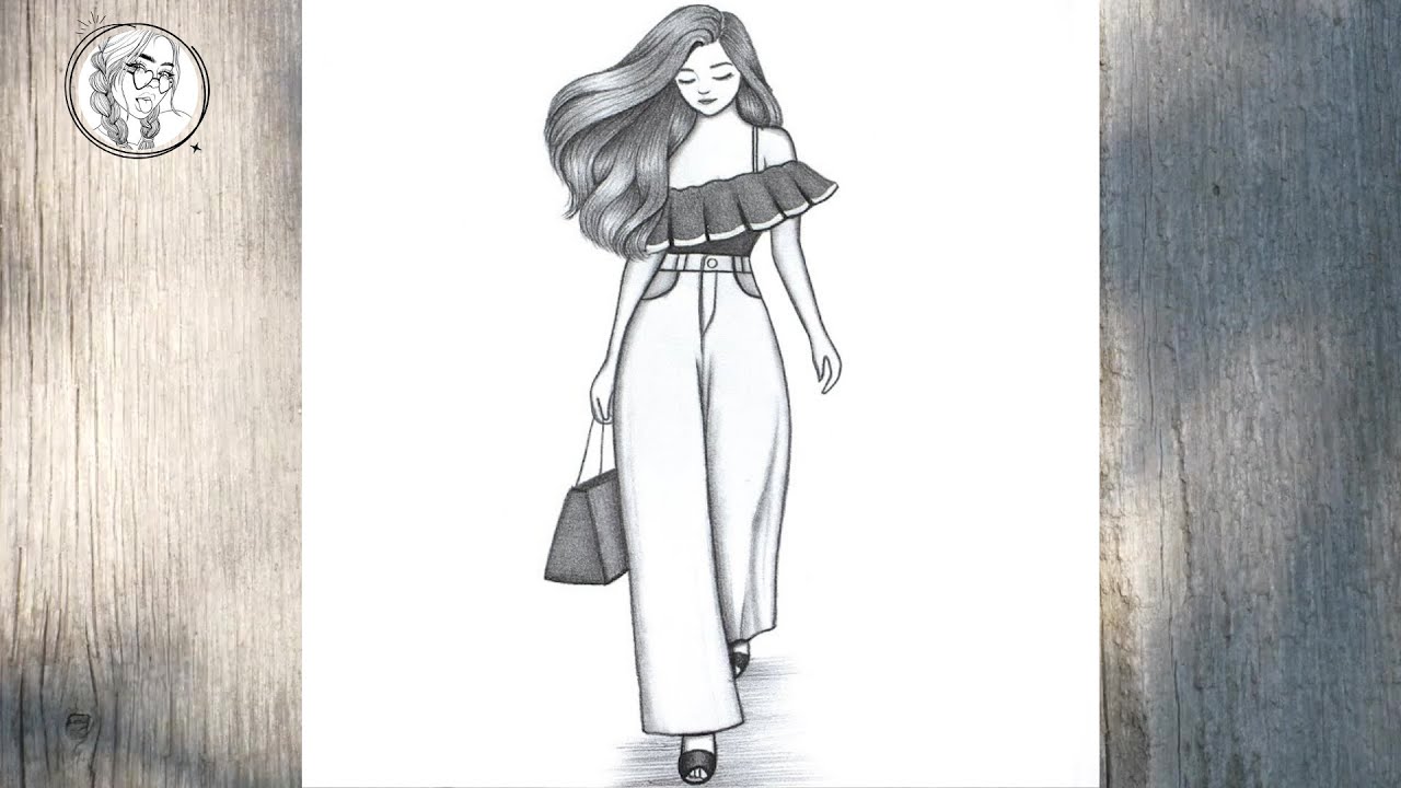 How to draw a Easy Fashion Girl Drawing || Pencil sketch for beginners ...