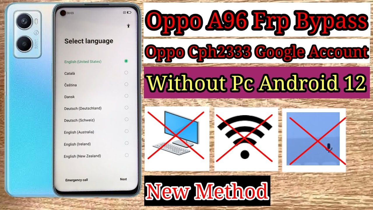 OPPO A96 Frp Bypass Android 12 Update || OPPO (CPH2333) FRP Unlock ...