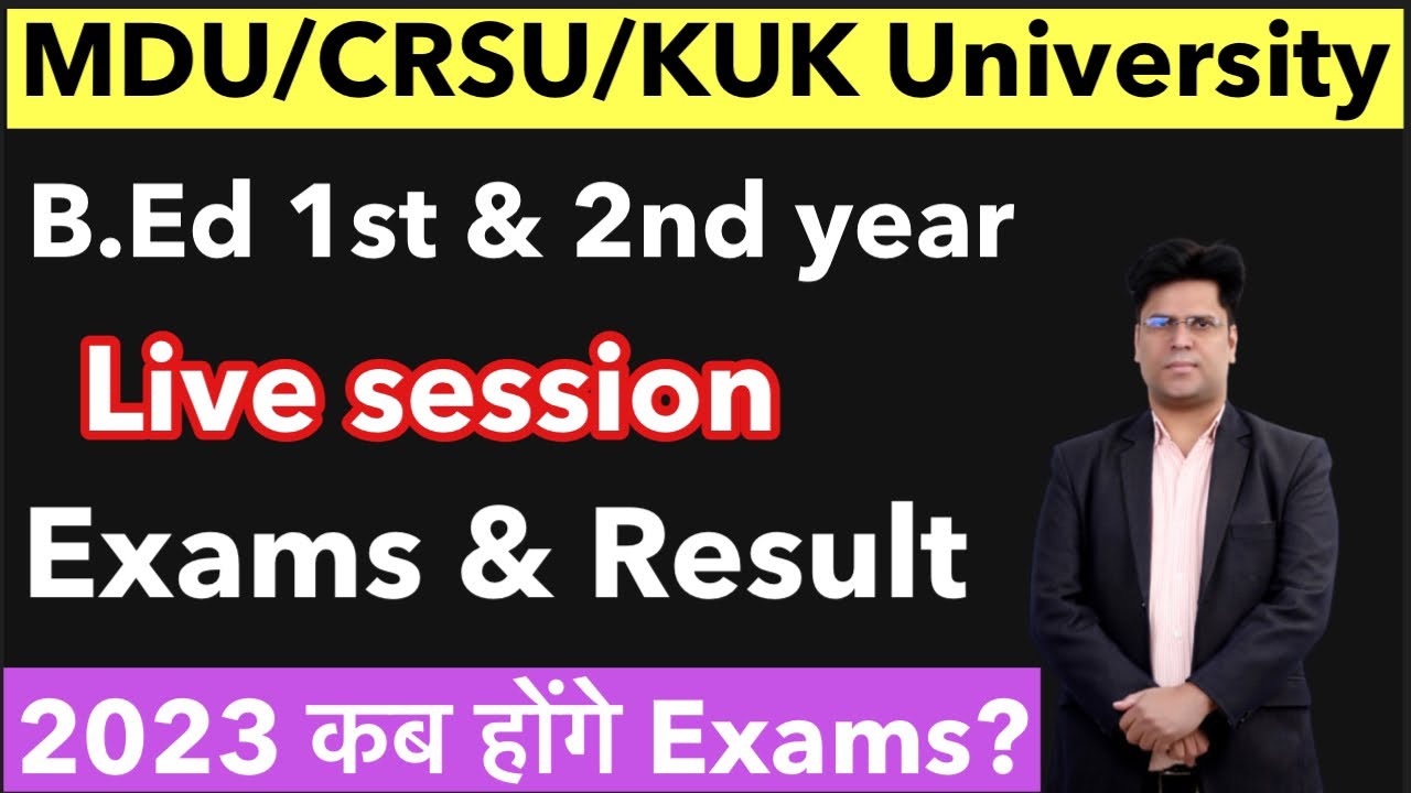 Mdu Crsu Kuk B Ed Exams And Result 2023 Youtube