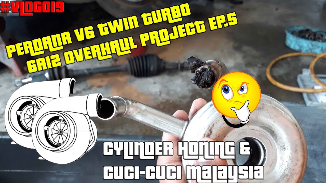 Proton Perdana Twin Turbo 6A12 Overhaul Project Episode 5- Cylinder ...