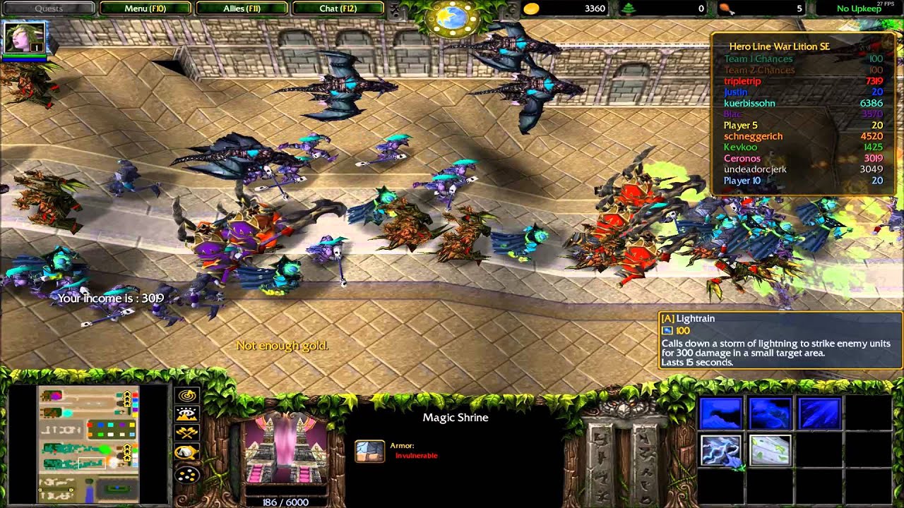 Warcraft 3 Hero Line Wars Custom Game with Nile and Cero - YouTube