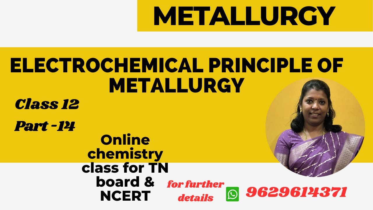 Electrochemical Principle of Metallurgy | Class 12 | Part 14 | TN | in ...