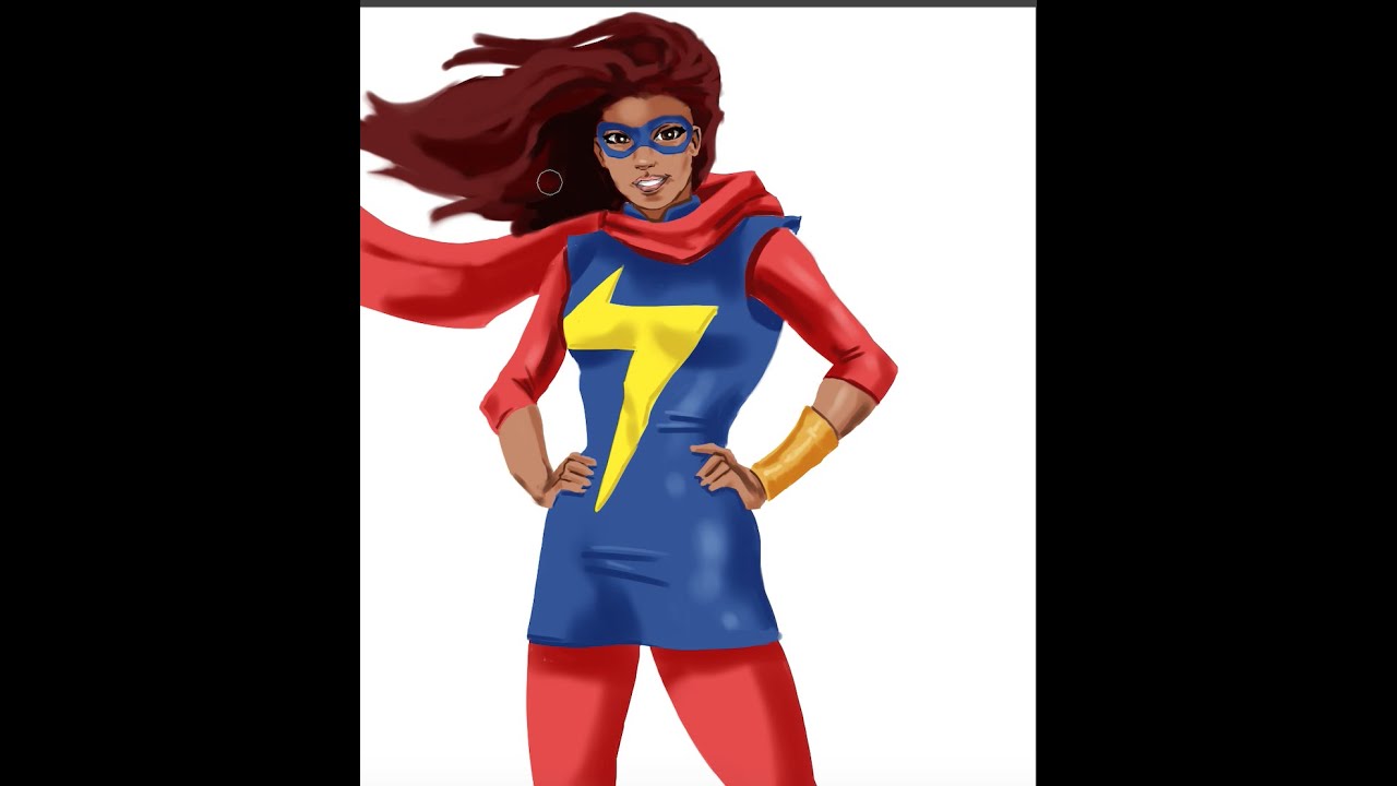 Painting Ms Marvel - 1 (Spoken Steps) - YouTube