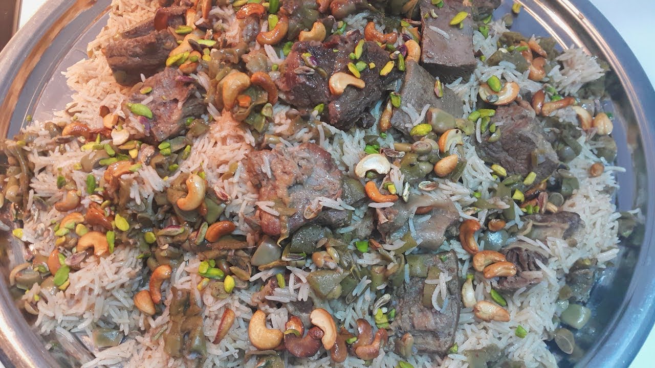 مقلوبة الفول الاخضر باللحم عالطريقة السورية سهلة و على اصولها | رز ...