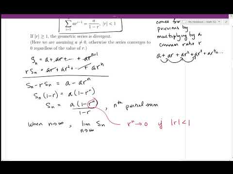 SFU MATH152 11.2 Series (main lecture) - YouTube