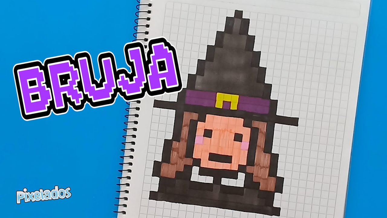 COMO DIBUJAR BRUJA PIXEL ART - PIXELADOS - YouTube