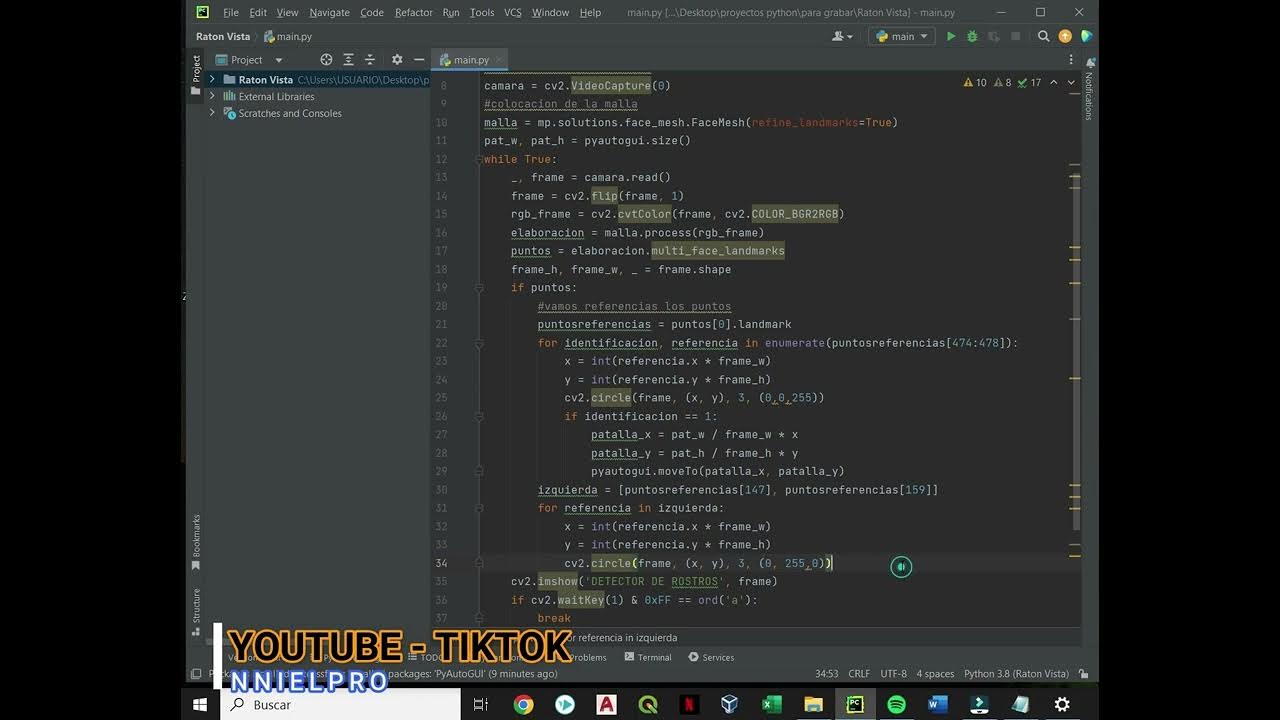 Mover el mouse con los ojos programación - PYTHON - 2023 - PROYECTO FINAL - YouTube