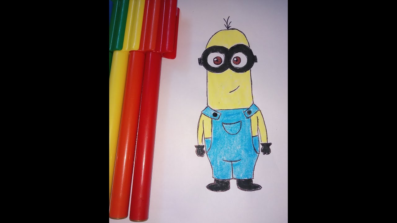 How to Draw KEVIN MINION CARTOON | Easy Drawing For Kids - YouTube