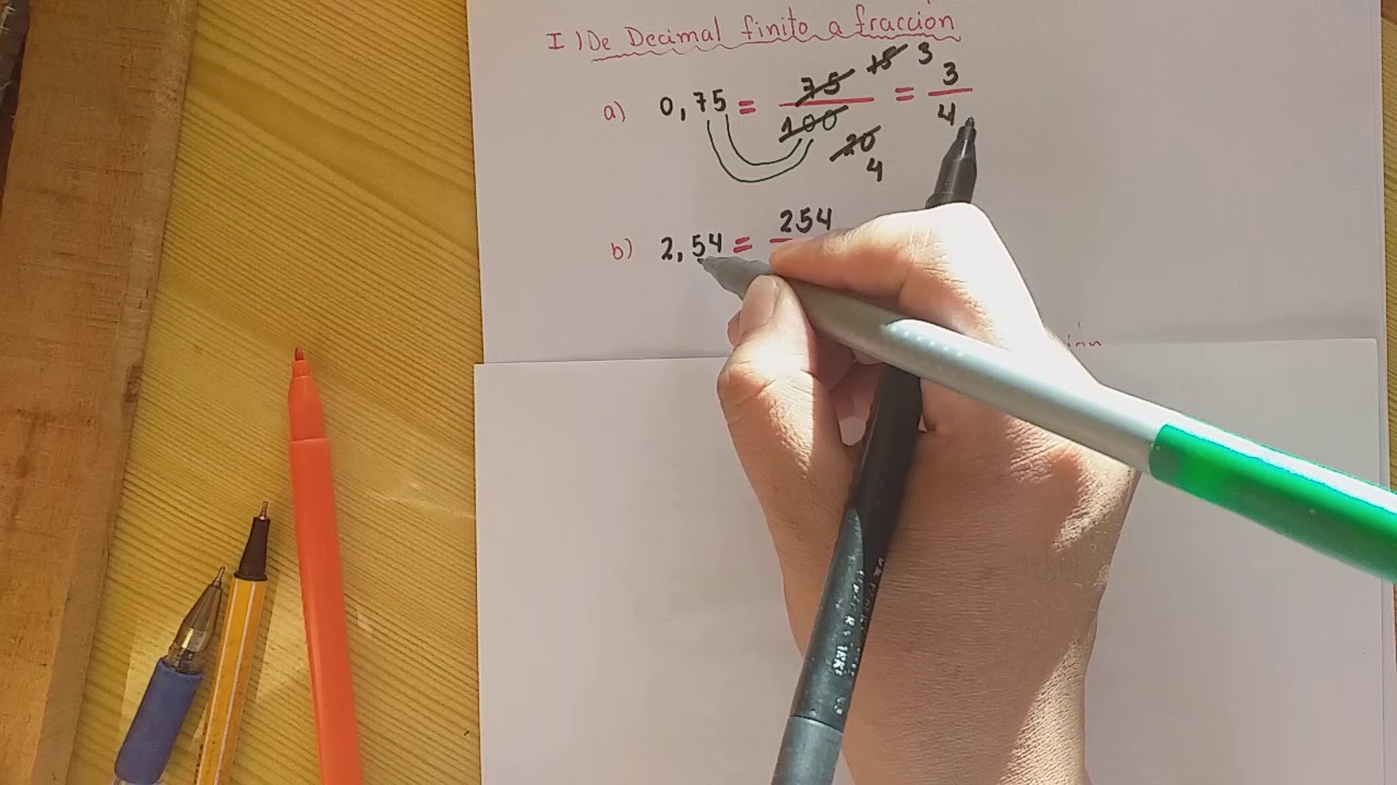 Expresión decimal de fracciones y viceversa - YouTube